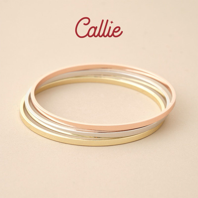 Callie Stainless Steel Minimalist Thin Bangle Set Of 3 Shop Callie ...