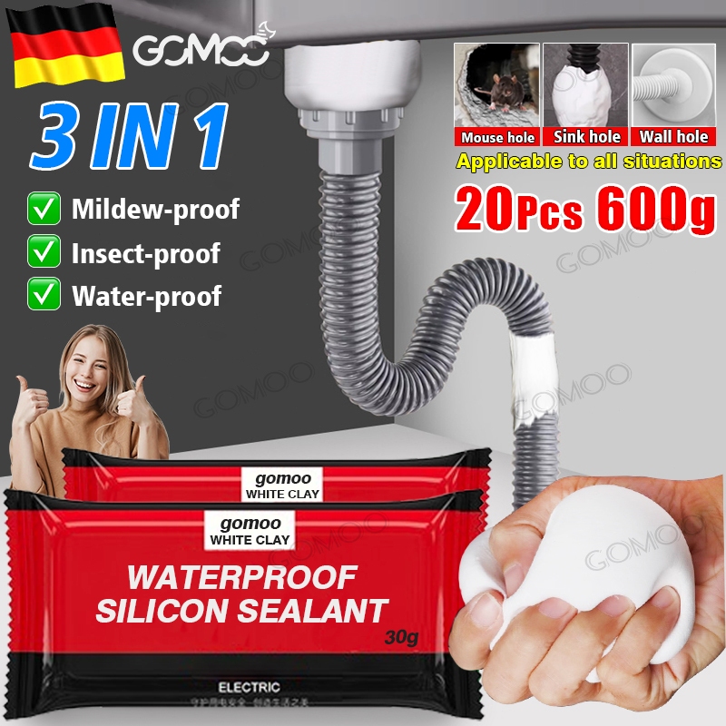 20PCS 600G Waterproof Silicon Sealant Sealing Clay Repair Wall Hole ...