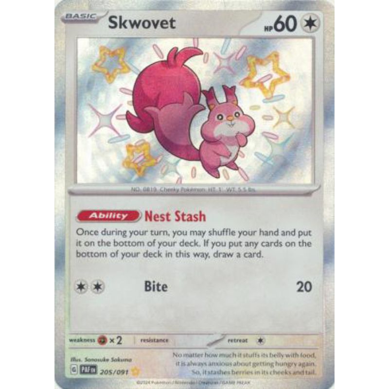 Pokemon Card, Skwovet 205/091, Shiny Rare. (ENGLISH TYPE) | Shopee ...