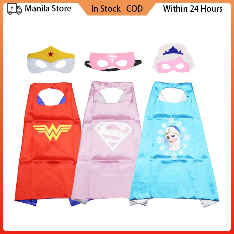 Avengers Superhero Mask Cape Anime Frozen Elsa Anna Woman Supergirl ...