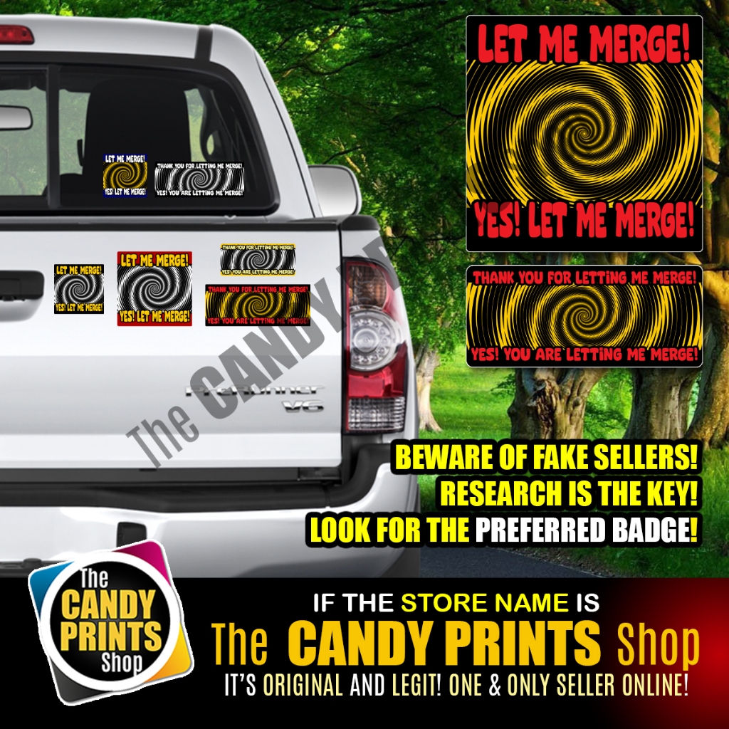 Let Me Merge Funny Car Magnetic Car Sticker and Bumper Sticker ...