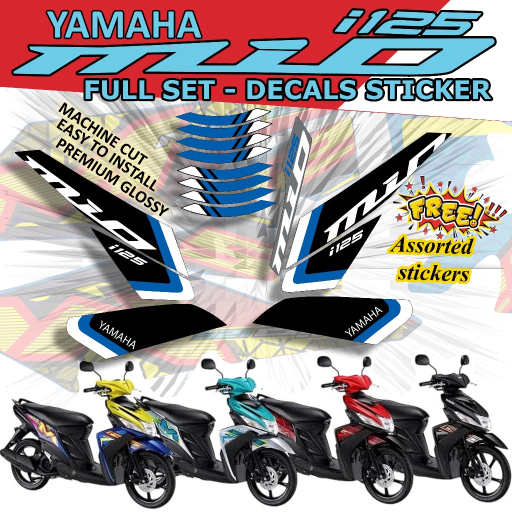 MIO i DECALS FULL SET / MIO i STICKER FULL SET / DECALS OF MIO i 125 ...