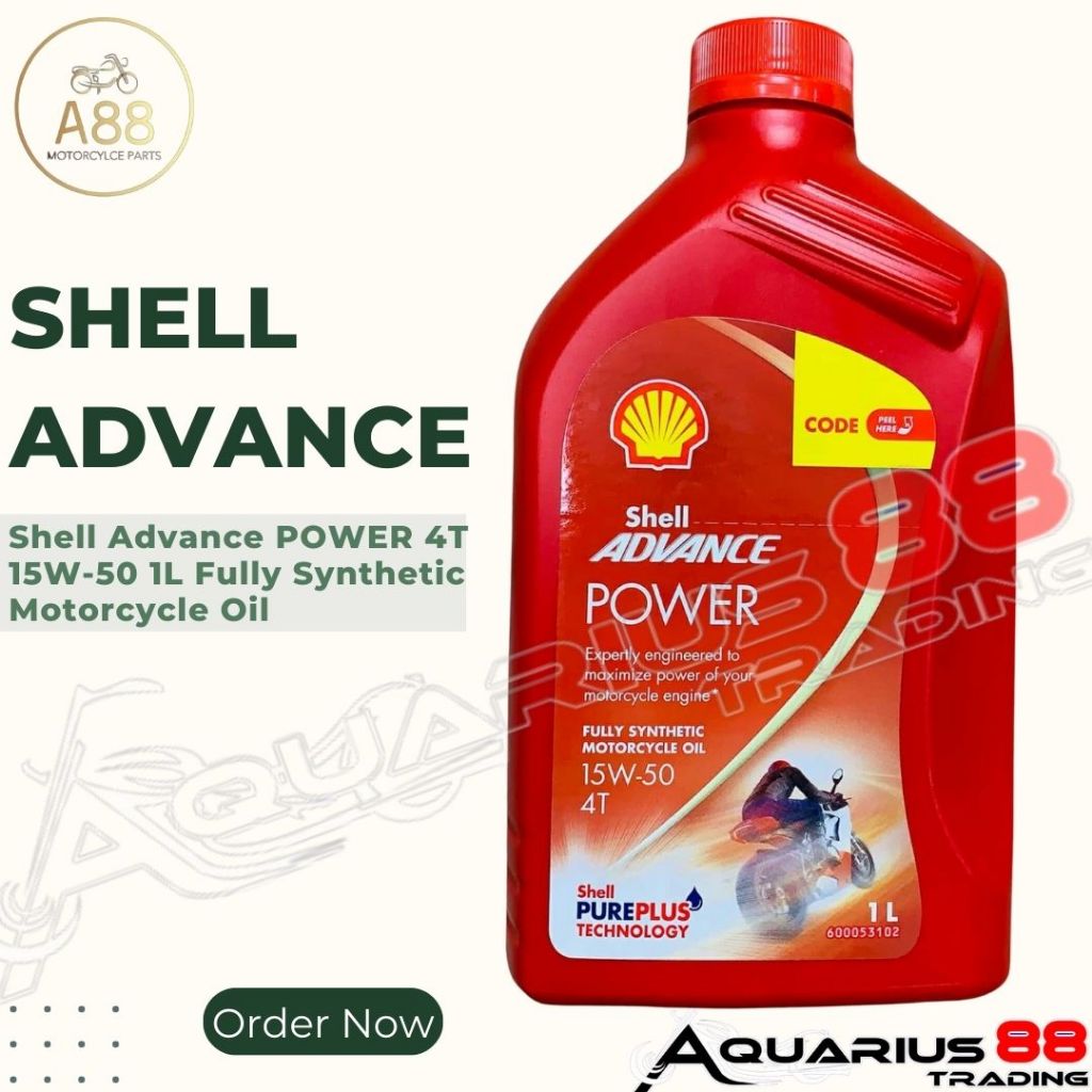 Shell Advance POWER 4T 15W-50 1L Fully Synthetic Motorcycle Oil ...