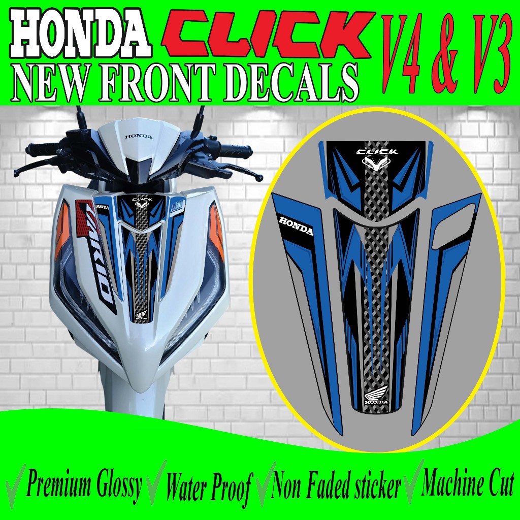 HONDA CLICK V4,V3 NEW FRONT COVER STICKER / CLICK V3 M FRONT STICKER ...