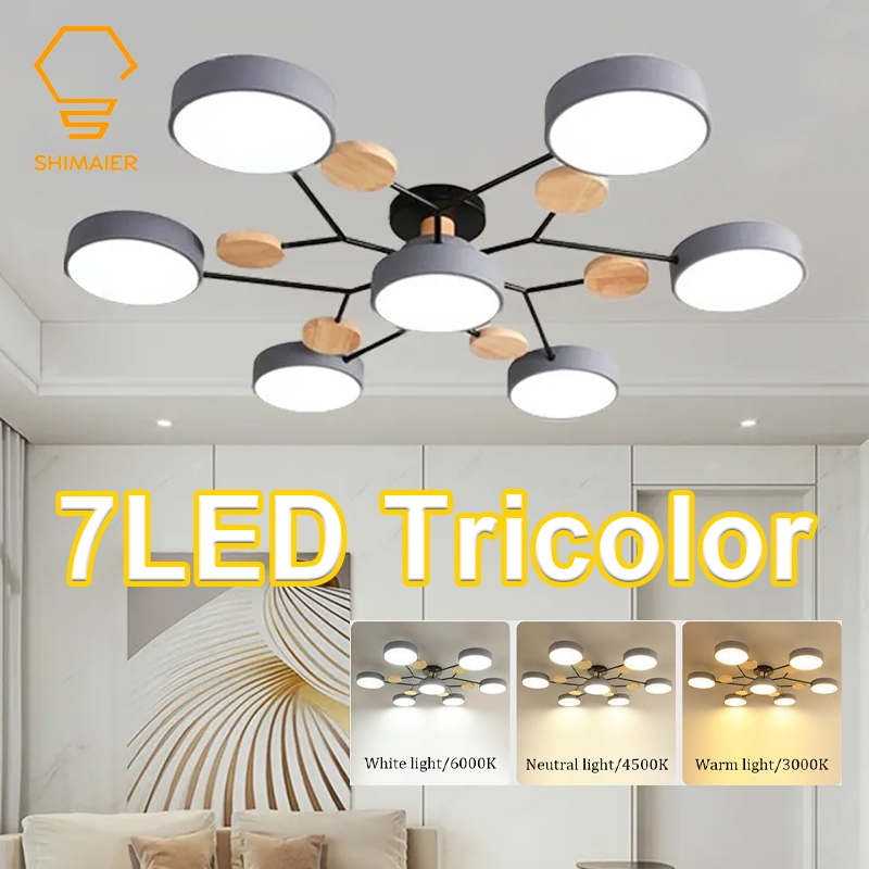 Ceiling Light Nordic Modern Wood Ceiling Chandelier for Living Room ...