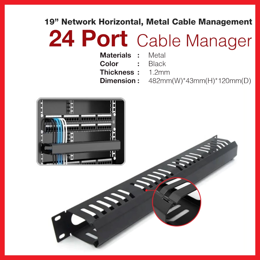24port Cable Manager [for DVR Rack/Network Cabinet], Arrangement of ...