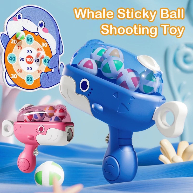 Whale Sticky Ball Shooting Toy Target Practice Family Party Game For ...