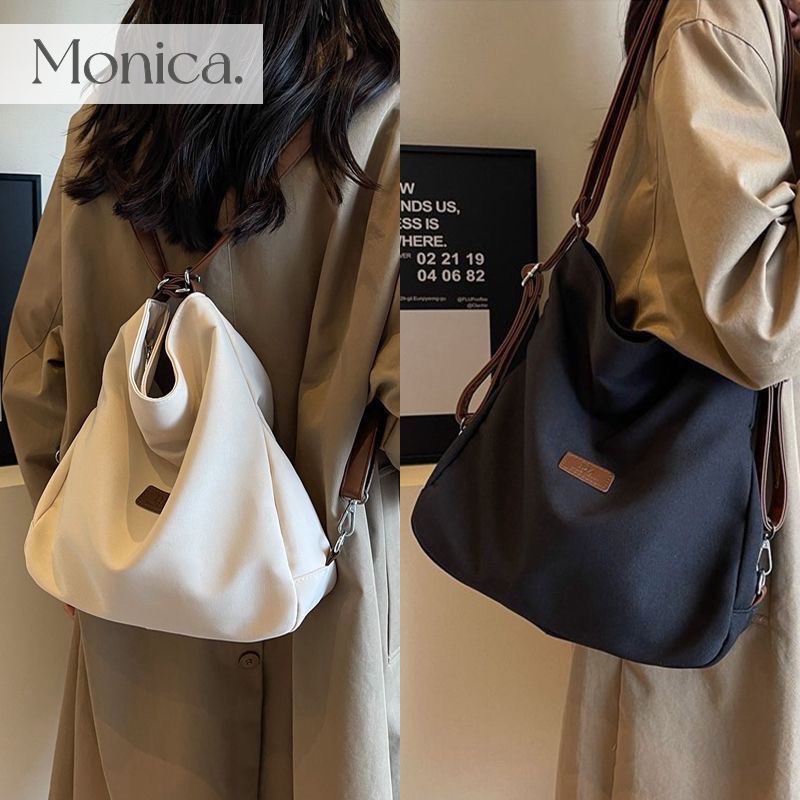 【Monica】Casual Large Capacity Tote Bag Commuting Canvas Shoulder Bag ...