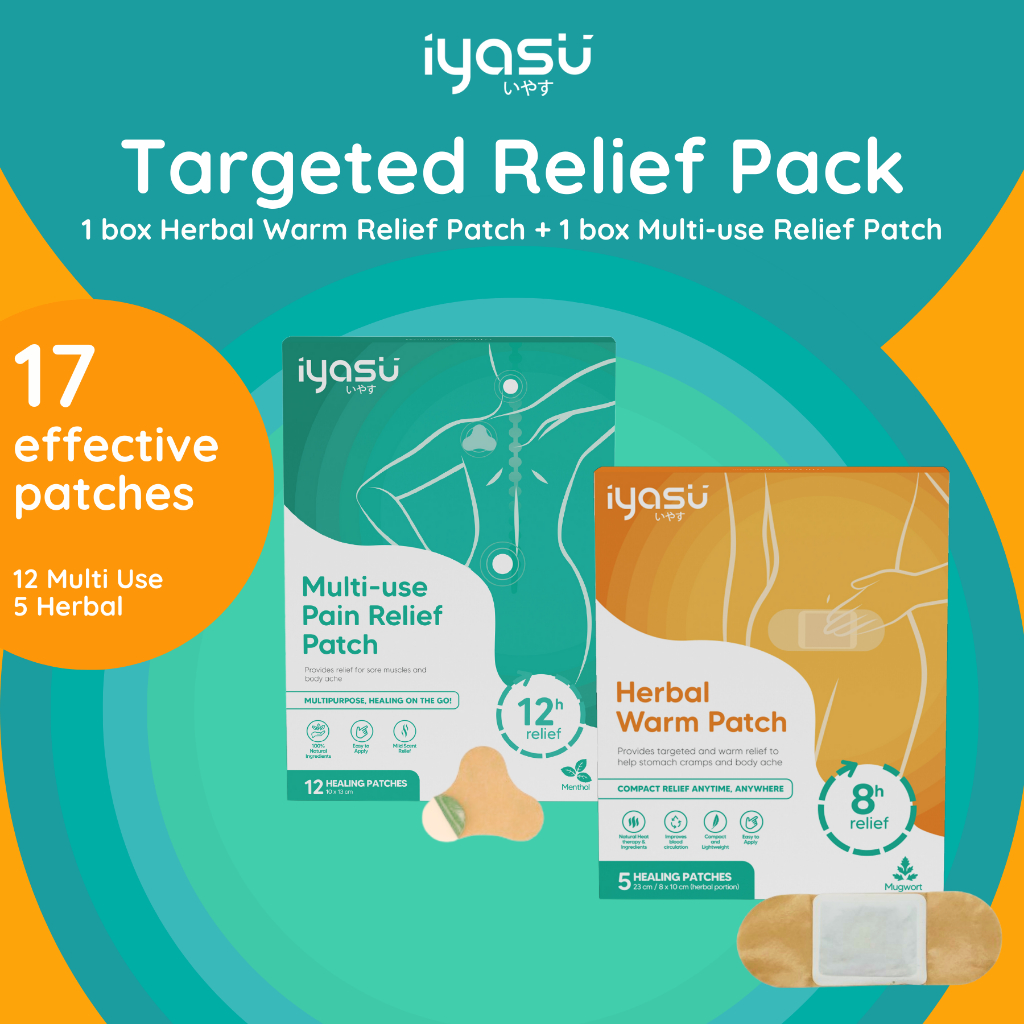 Iyasu Targeted Relief Bundle: Relaxing Menthol and Herbal Heat Patches ...