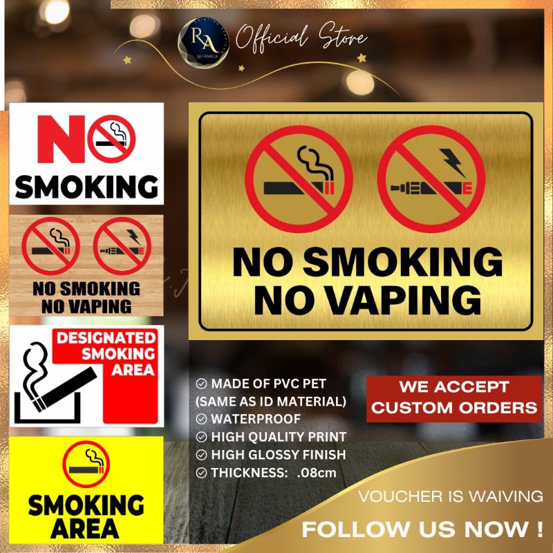 R.A PVC NO SMOKING SIGN | SMOKING AREA | DESIGNATED SMOKING AREA ...