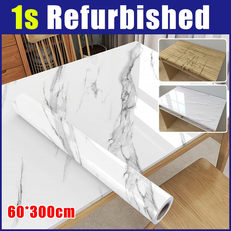 60*300 oil proof stickers wallpaper marble adhesive waterproof sticker ...