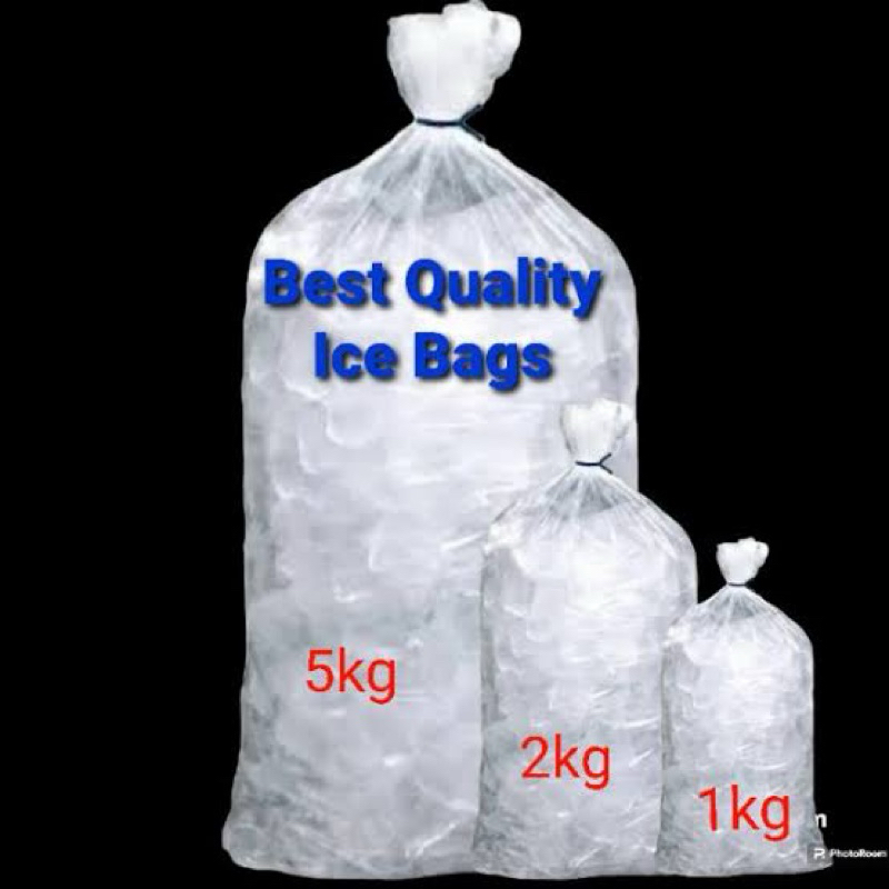 100pcs Plain Clear Ice Cube Plastic Bag - Transparent FOODGRADE 1kg 2kg ...