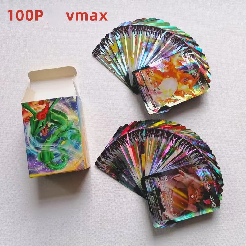 Pokemon cards Sun & Moon 100pcs Pokemon Trading Card Game vmax Gold ...