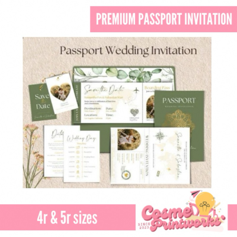 COSTUMIZED PASSPORT / PASSBOOK and Boarding pass Invitation (Any theme ...