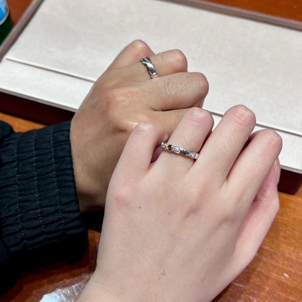 ️COD 【PAWNABLE】Wedding ring platinum men's style without diamonds women ...