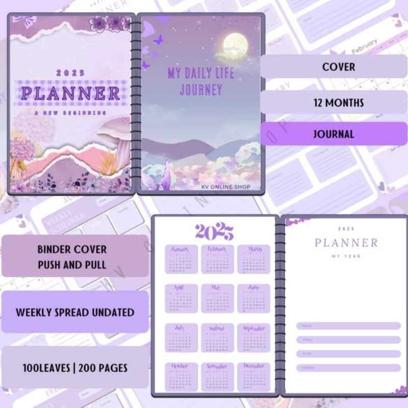 Planner 2025 - Purple Minimalist - Dated or Undated | Shopee Philippines