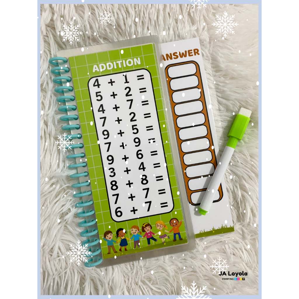 Write and Wipe | Back-to-Back Printing | FREE Marker | Addition ...