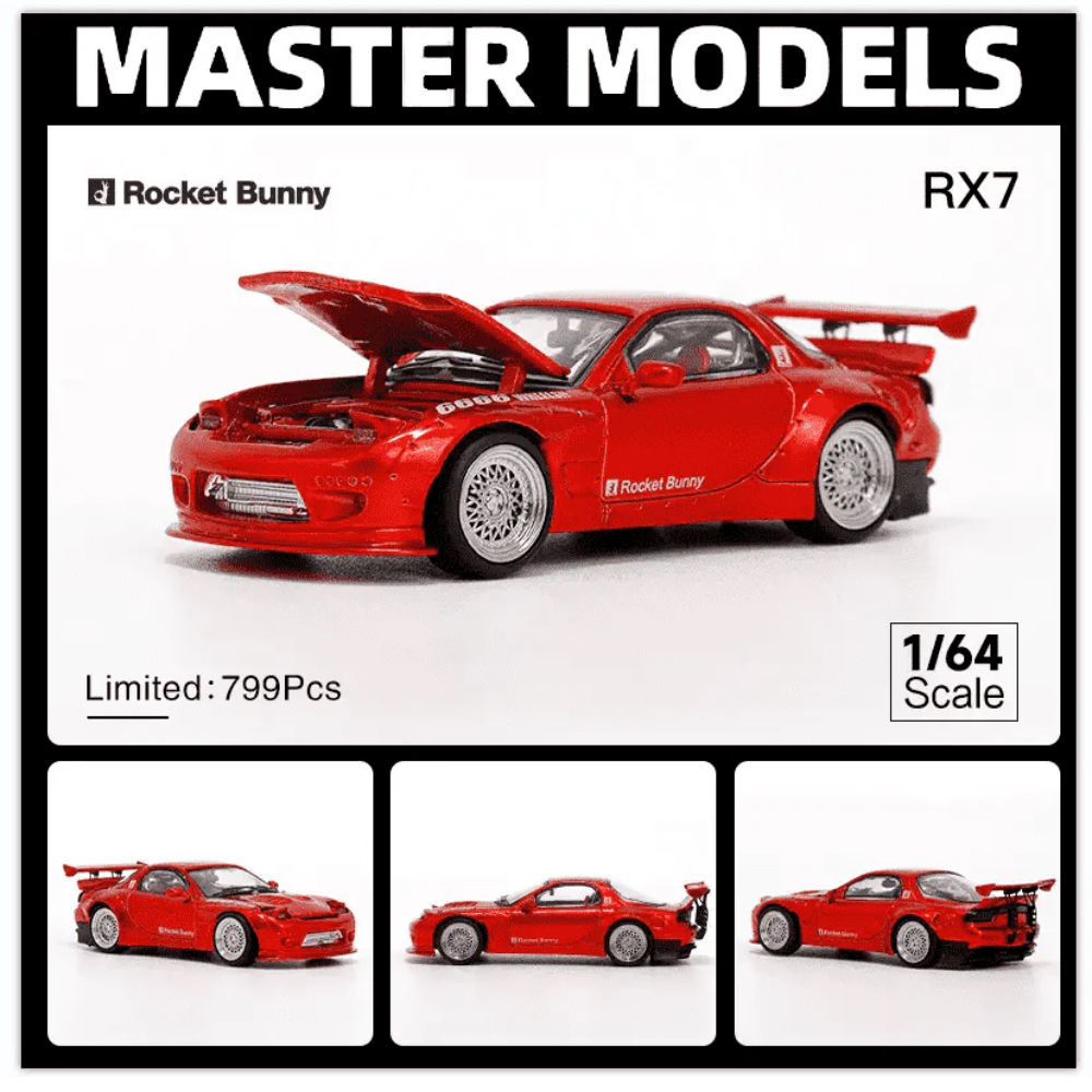 Master 1/64 Scale Mazda RX-7 FD3S Rocket Bunny Red Die-cast Car | Shopee Philippines