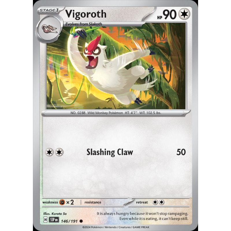 Pokemon Card, Vigoroth 146/191, Common. (ENGLISH TYPE) | Shopee Philippines