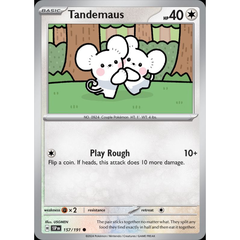 Pokemon Card, Tandemaus 157/191, Common. (ENGLISH TYPE) | Shopee ...