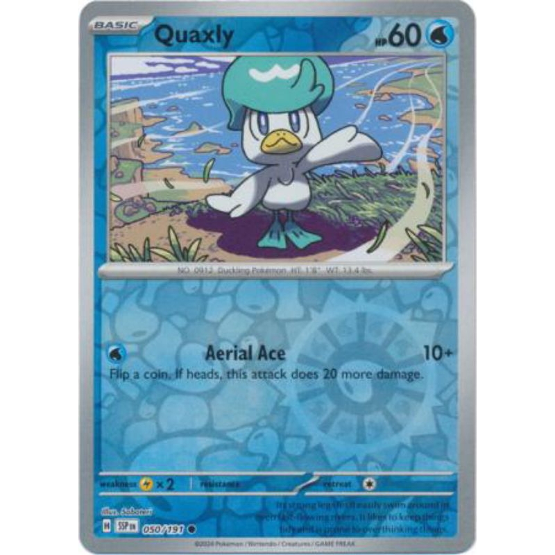 Pokemon Card, Quaxly 050/191, Common Reverse Holo. (ENGLISH TYPE ...