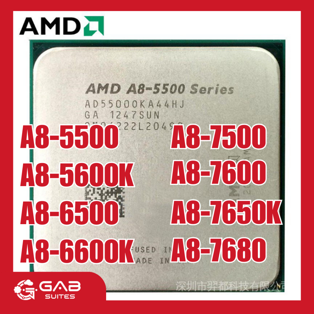 A8-5500, A8-5600K, A8-6500, A8-6600K, A8-7500, A8-7600, A8-7650K, A8-7680 Socket FM2 CPU ...