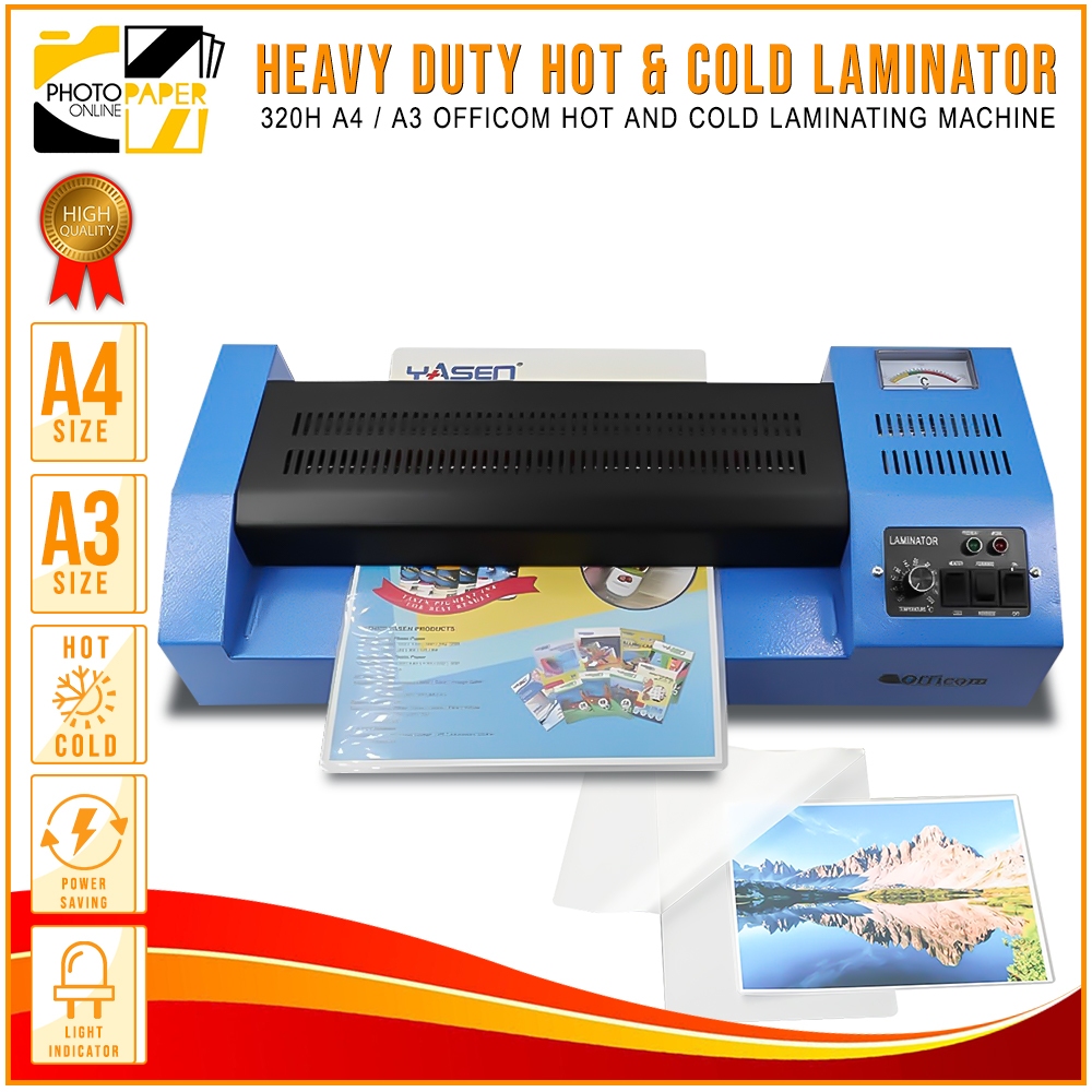 Officom Laminator Machine 320H Hot and Cold Lamination A3/A4 Heavy Duty ...