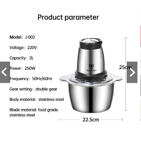 Kaisa Villa meat grinder electric 2L food processor chopper | Shopee Philippines