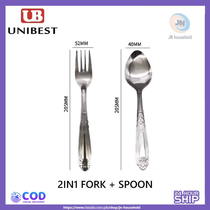 Stainless Steel Spoon Fork Multi Color Long Handle Metal Thick Design ...