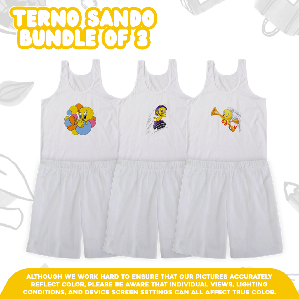 kids zone sando terno for kids girl 3pcs assorted TWEETY BIRD subli ...
