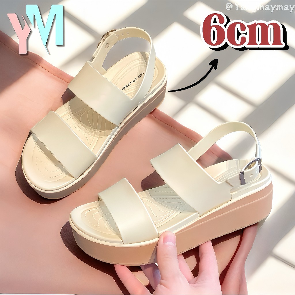 YM Sandals for Women Comfortable Rubber Two Strap Thick Sole Fashionable Leisure Sandals#Mia ...