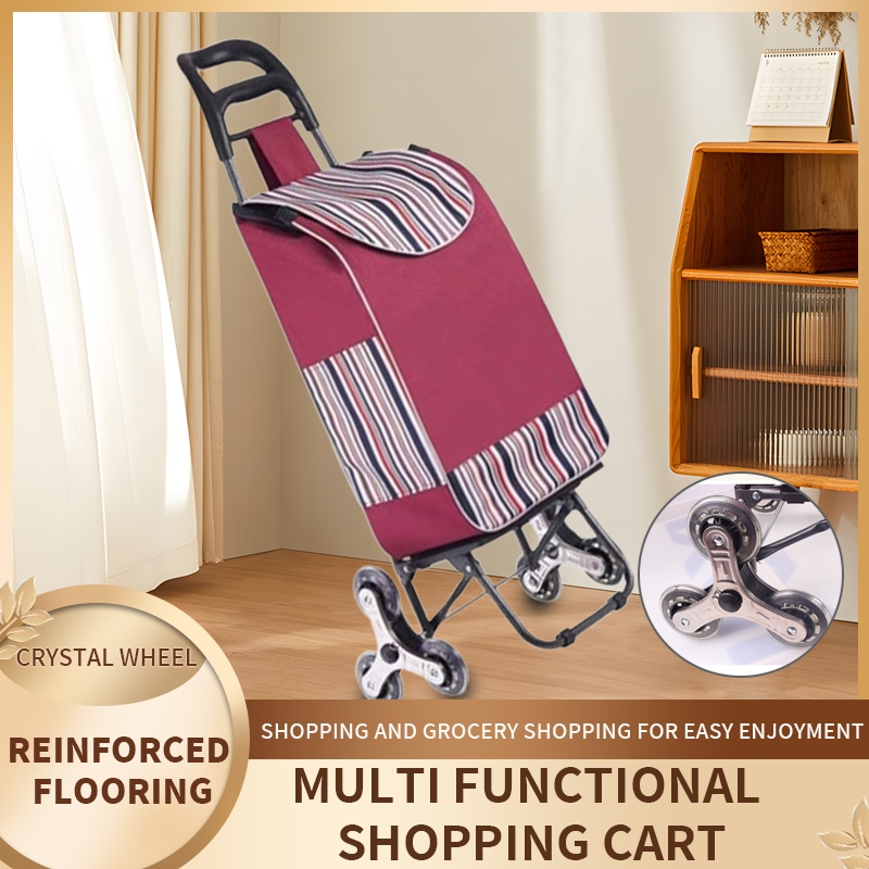 2025 thick folding shopping cart with wheels made from the Oxford ...