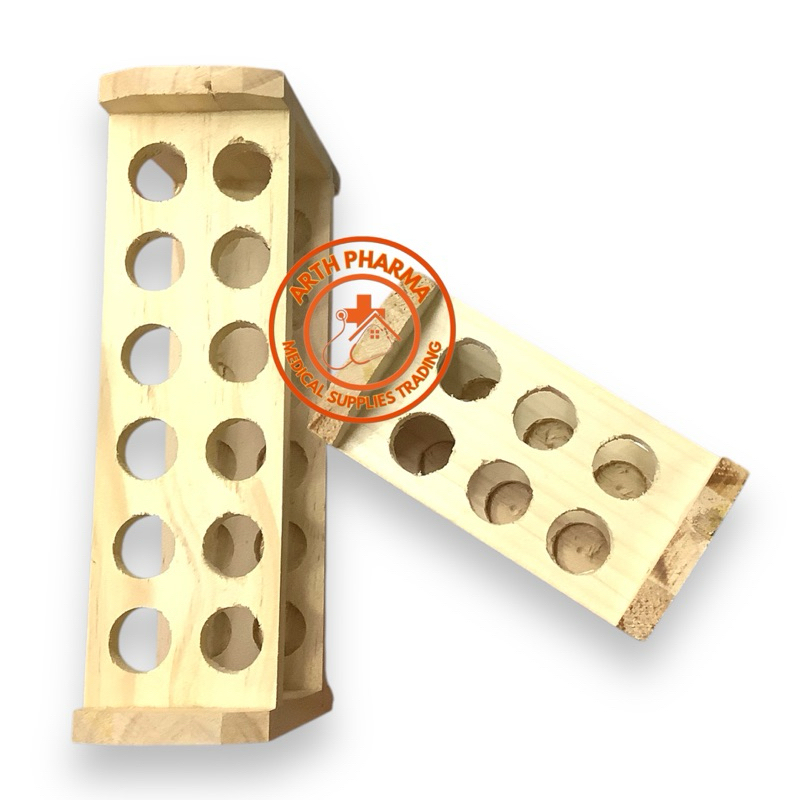 WOODEN TEST TUBE RACK / LABORATORY TEST TUBE RACK 12holes and 6holes ...