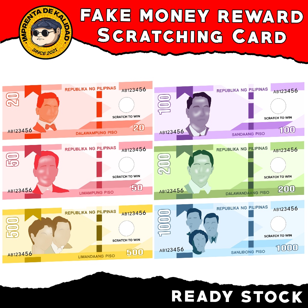 Fake Money Aguinaldo Pamasko Scratching Card Christmas DIY [10pcs per ...