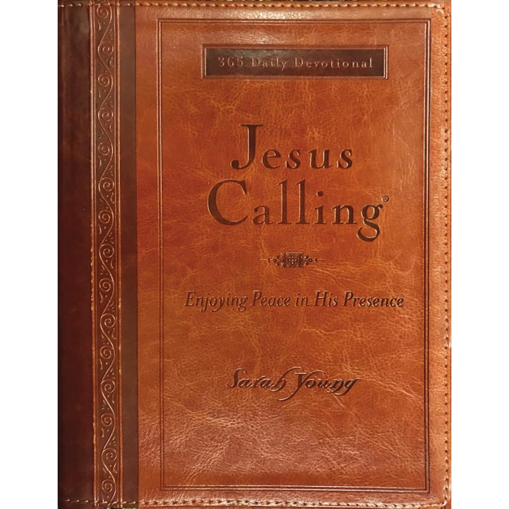 Jesus Calling, Large Text Brown Leathersoft, with full Scriptures ...