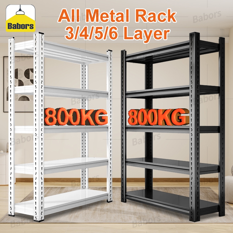 6 Layer Metal Rack Stainless Rack Boltless Organizer Steel Rack Shelf ...
