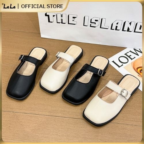 LALA Half Loafer shoes for Women for casual with buckle Leather ...