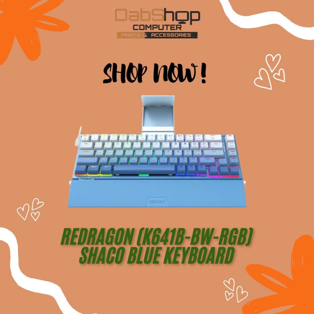 REDRAGON (K641B-BW-RGB) SHACO BLUE KEYBOARD | Shopee Philippines