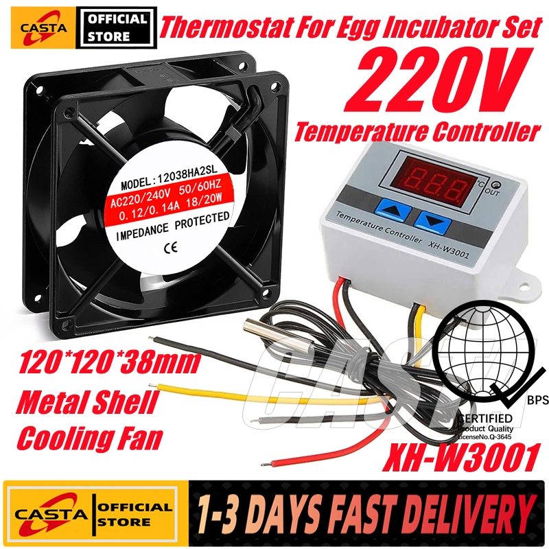 Egg Incubator Bundle Set/ Thermostat + Blower Fan 220V / Temperature ...