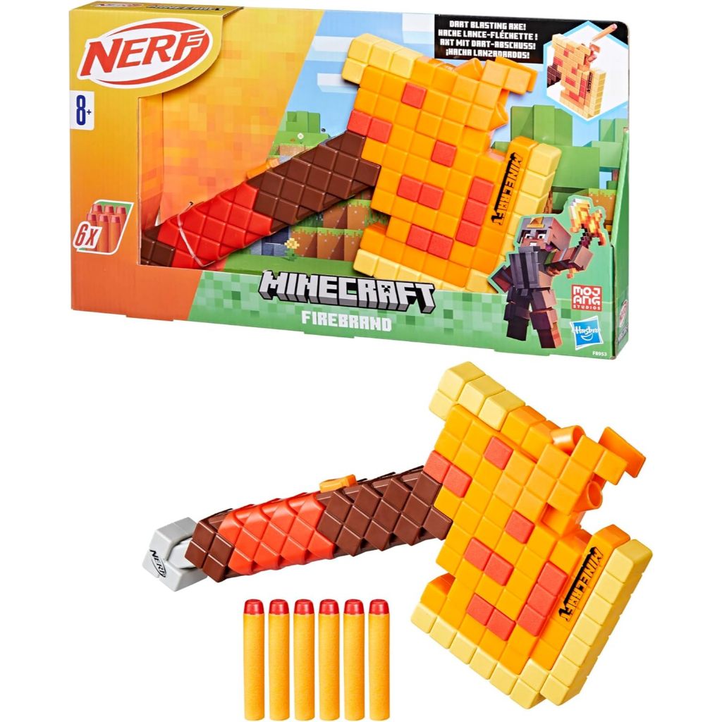 Nerf Minecraft Firebrand Dart Blaster Axe | Shopee Philippines