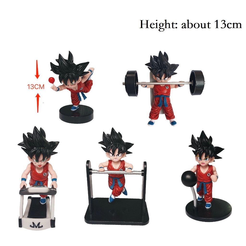Dragon Ball Z DBZ Goku Son Goku Gym Version Set of 5 Collectible ...