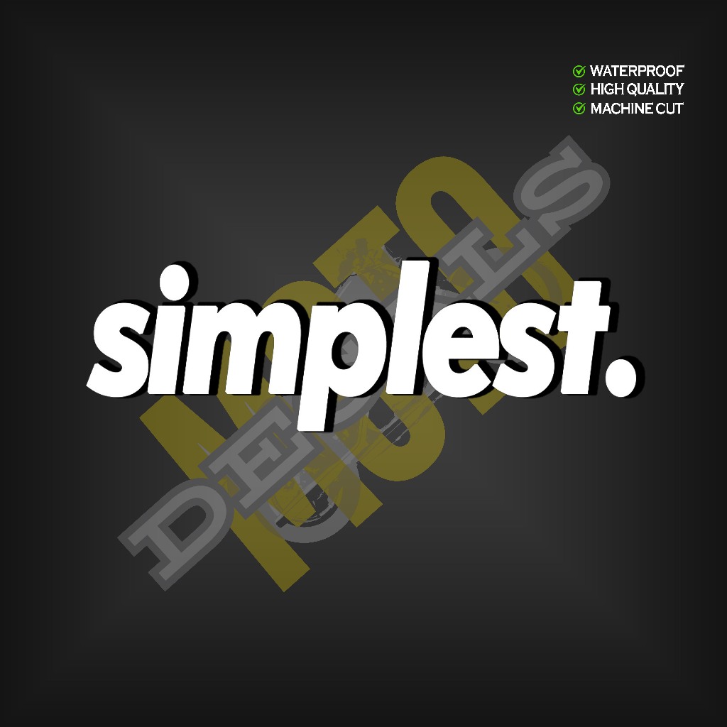 SIMPLEST Sticker Cut out - 100% Waterproof - High Quality Car and ...