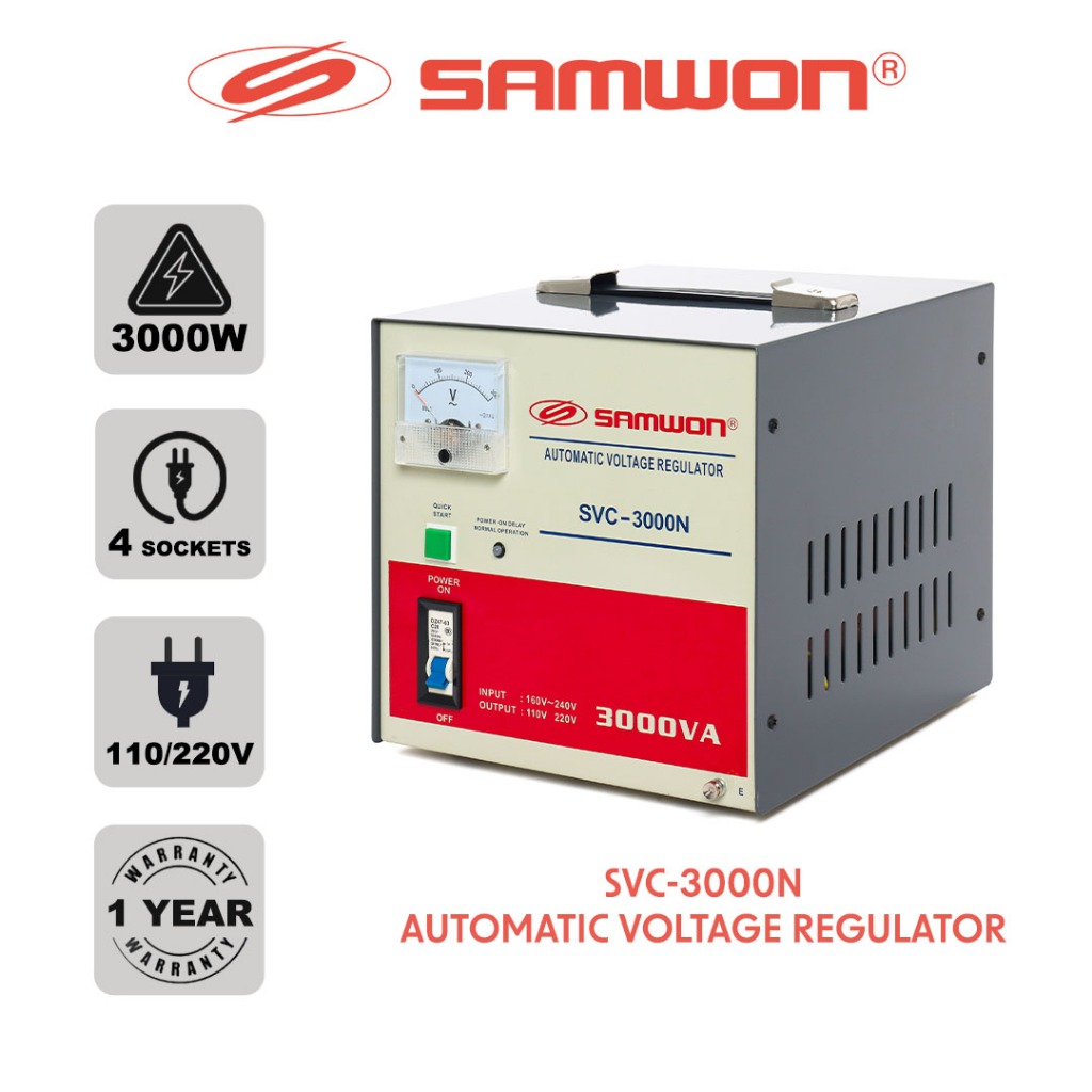 Samwon SVC3000W Automatic Voltage Regulator (White) 3000watts | Shopee Philippines