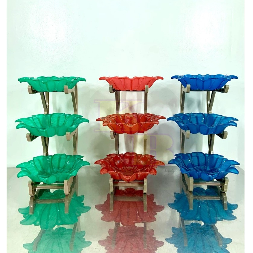 898 3Layer Floral Fruit Snack Candy Multi-Layered Tray Table Decor ...