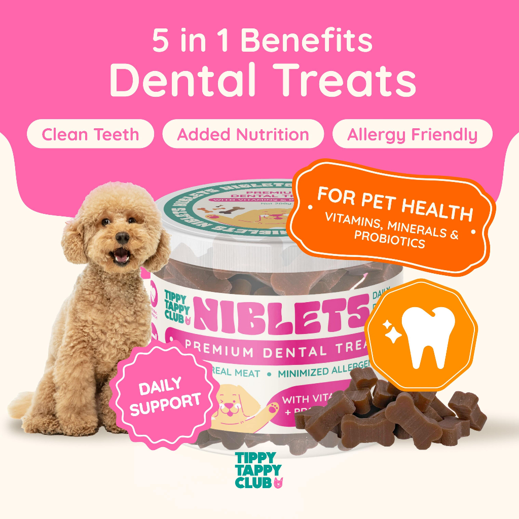 Niblets Dental Treats Allergy Friendly Daily Support Dog Treats Dental ...