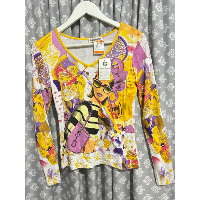 NWT Authentic PAOLO SANTINI Pretty long sleeve top | Shopee Philippines
