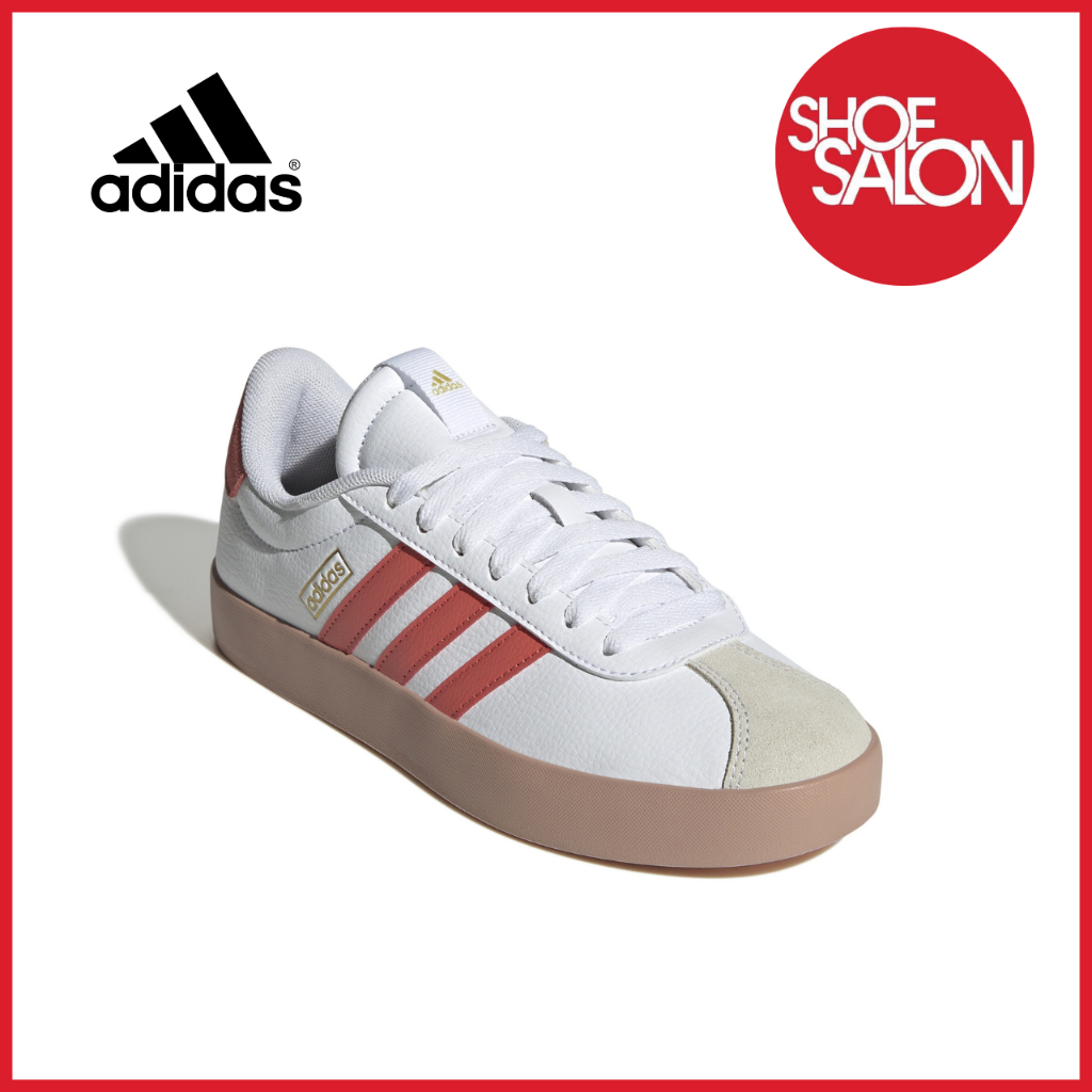 SHOE SALON Adidas VL COURT 3.0 Women's Shoes Cloud White/P. Scarlet ...