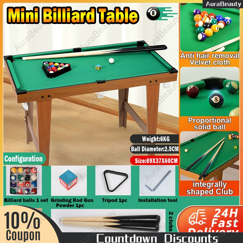 AuraBeauty Tall Wooden Mini Billiard Table, Portable Pool Table for ...