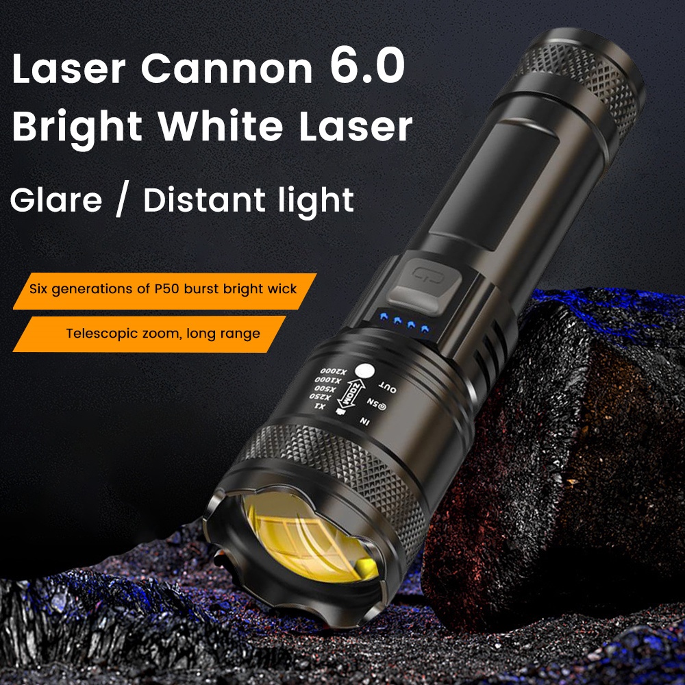 Super Bright Zoom LED Flashlight Rechargeabl Waterproof Outdoor Heavy ...