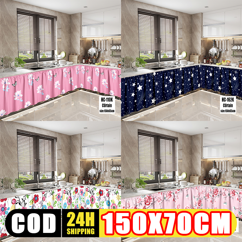 [Buy 1 Take 2=3PCS]Lababo Kitchen Curtain Short Curtain 150*70cm ...